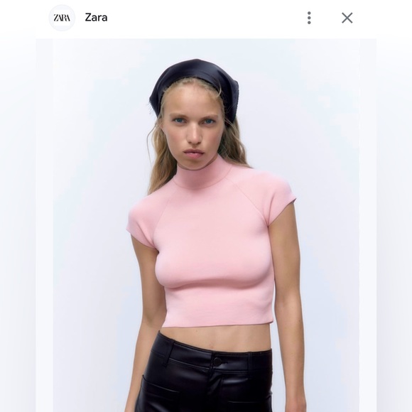 Zara | Tops | Zara Knitted Zip Top In Pastel Pink | Poshmark
